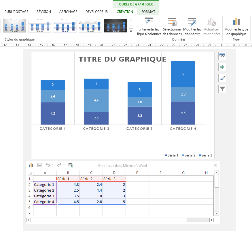 Insérer un graphique