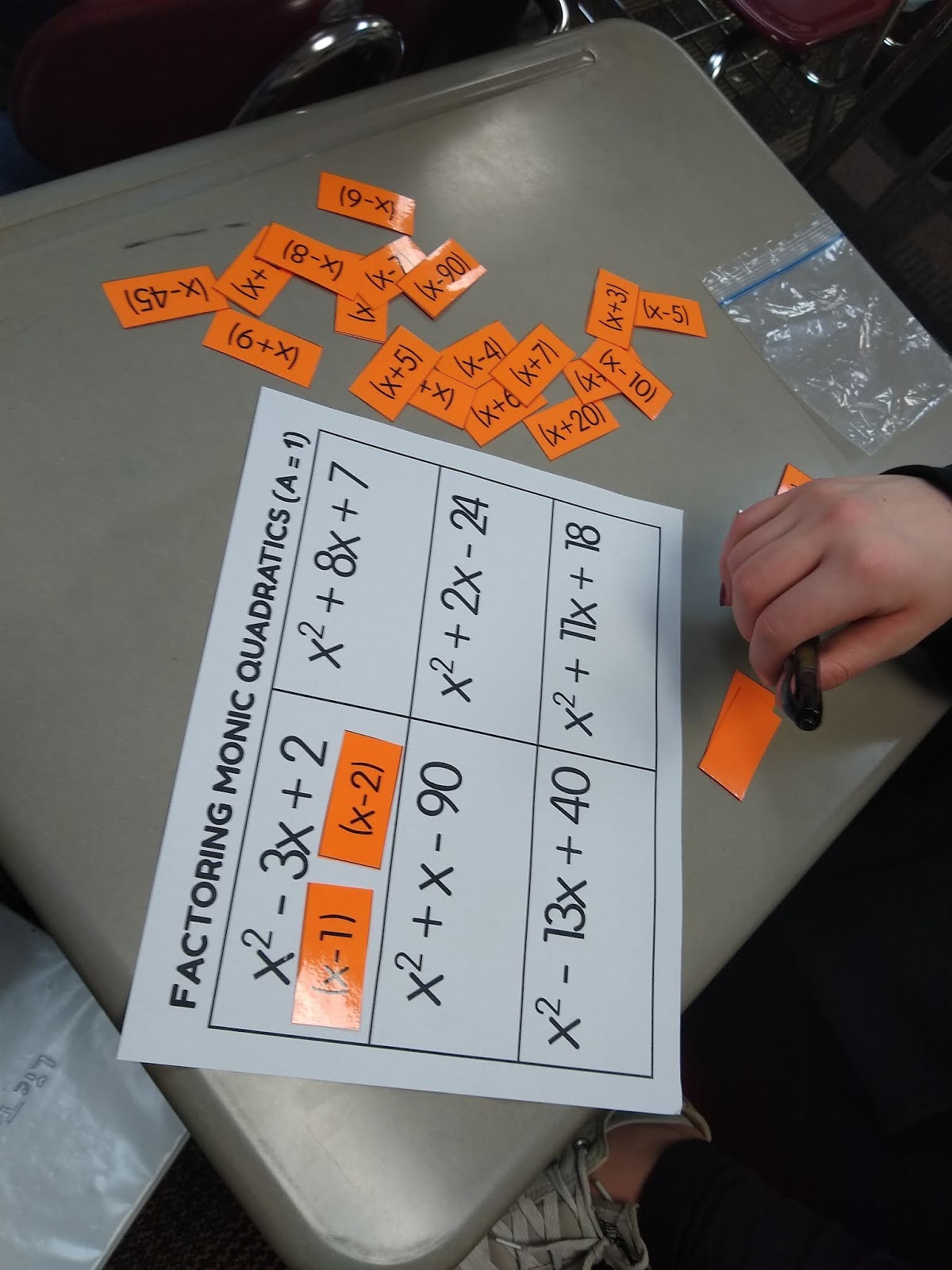 Math = Love: Factoring Monic Quadratics (when a = 1) Practice Activity Math = Love: Factoring Monic Quadratics (when a = 1) Practice Activity
