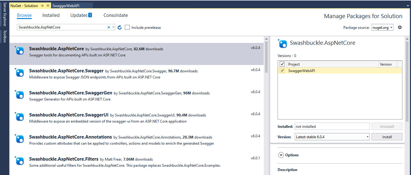 Web API Documentation Using Swagger in .Net Core