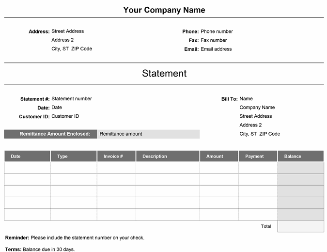 Medical Billing Statement Forms - Invoice Template