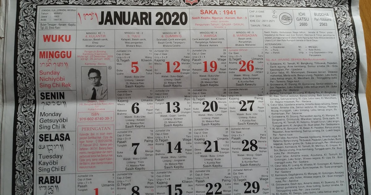 Kalender Bali 2020 - Rare Angon