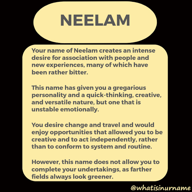 NEELAM - NAME MEANING
