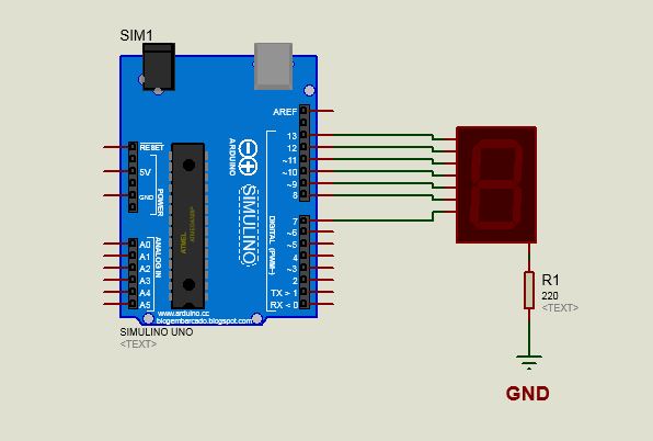 មេរៀនទី១៧៖ 7 Segment one Digit Cathod Type (Simple Code) - Tann Thona