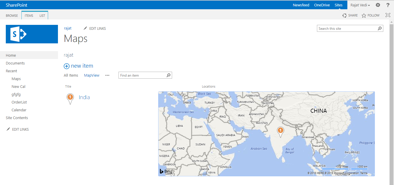 Display Locations on a Map in SharePoint 2013