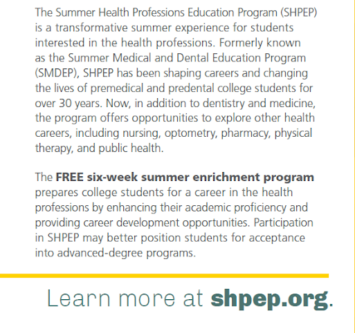 SHPEP: Summer Health Professions Education Program