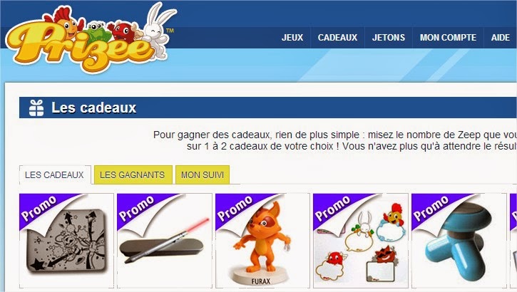 Les jeux flash gratuits de Prizee: Prizee : les lots en promos de la ...