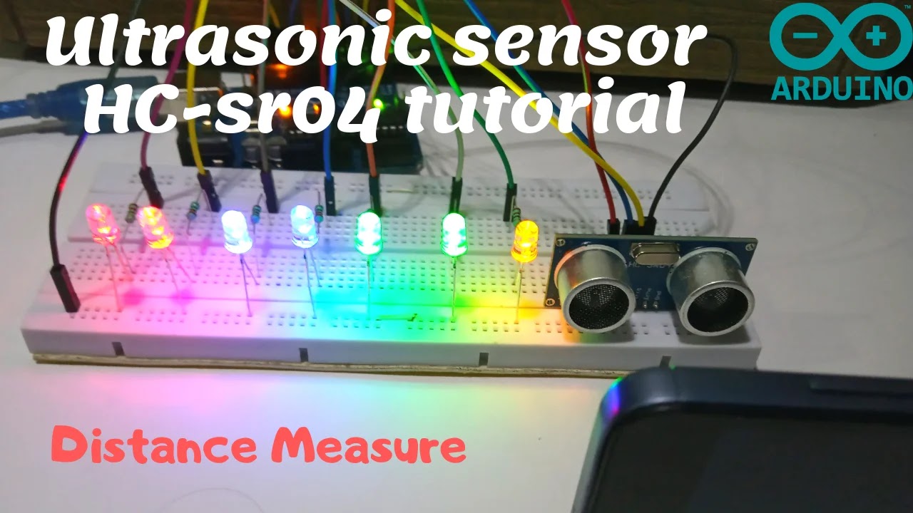 Arduino Ultrasonic sensor hc-sr04 Measure distance with LEDs