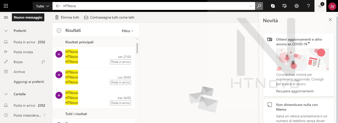 Coronavirus, collegamento a MSN Notizie su Outlook.com