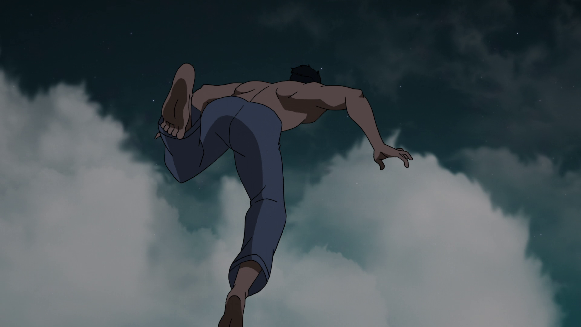 Invincible Flying Bare-Chested