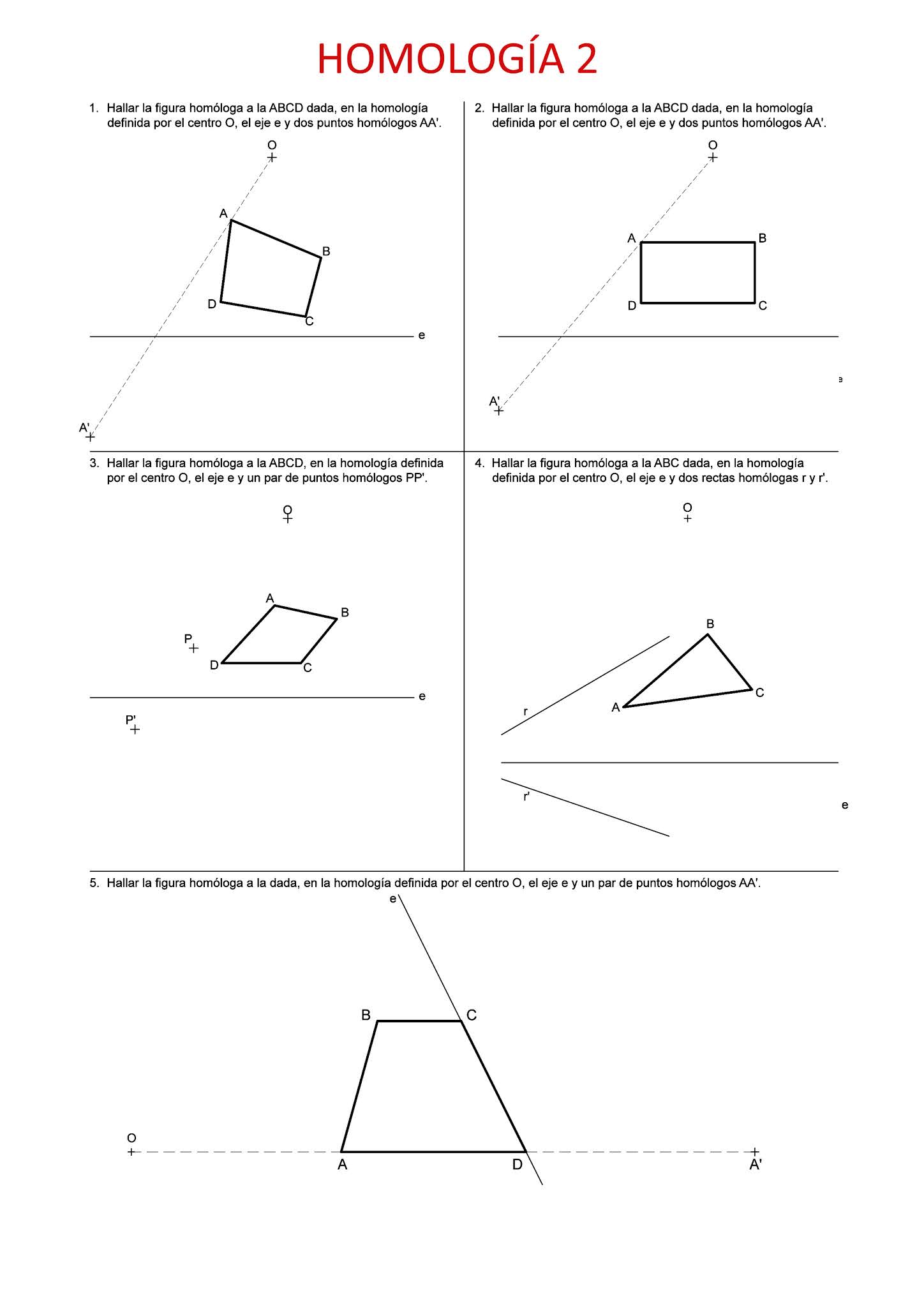 HOMOLOGÍA. EJERCICIOS. 1-14