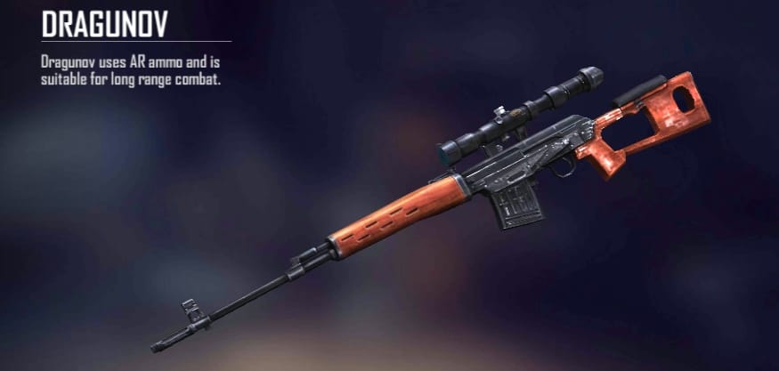 DRAGUNOV gun in Free Fire