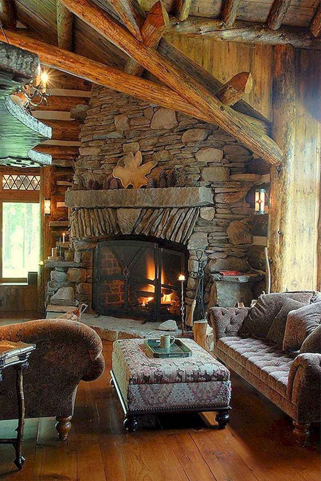 50 Exotic Traditional Fireplace Cabin To Create A Romantic Atmosphere ...