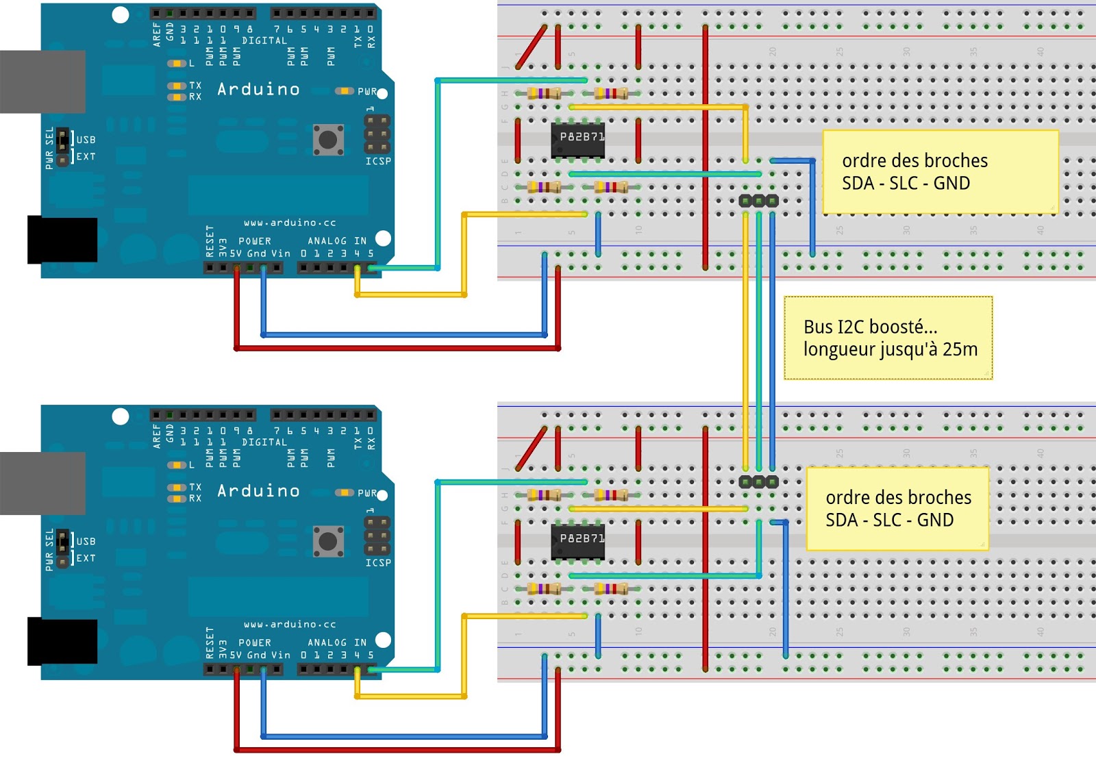 Utiliser un P82B715PN pour étendre le Bus I2C sous Arduino - MCHobby ...