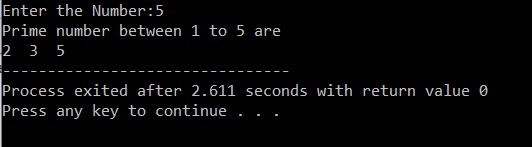 C Program To Find Prime Number Between 1 To N | C Programming