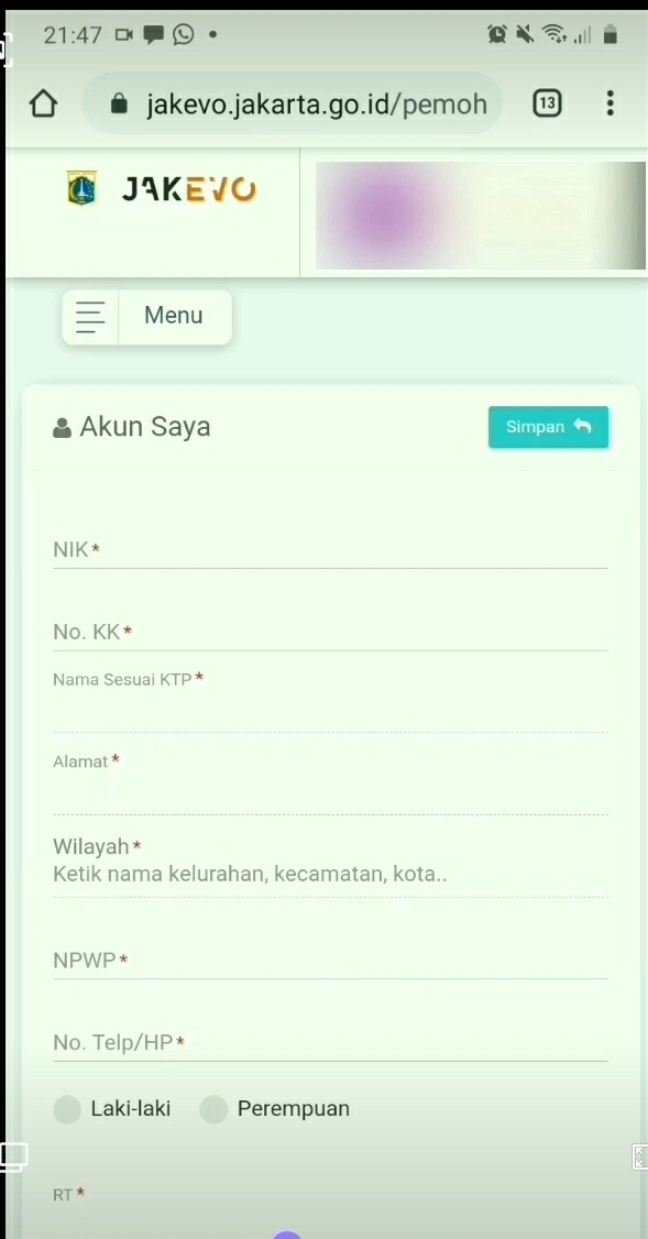 Cara Membuat Akun JAKEVO menggunakan Hand Phone