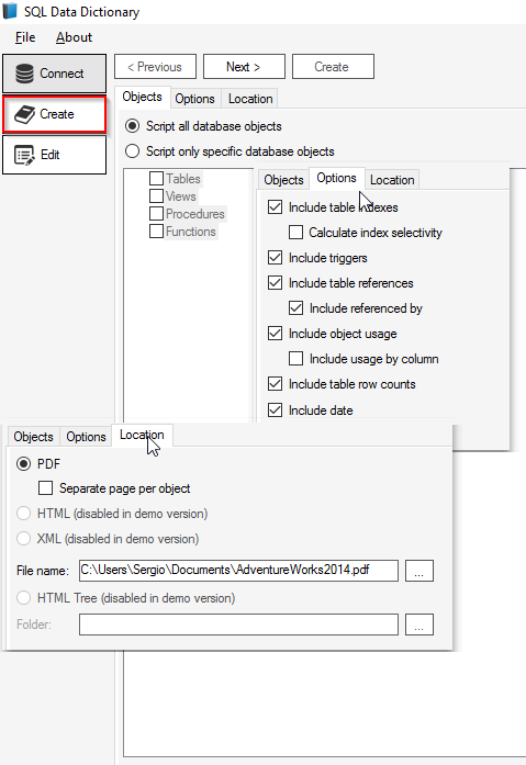 DICCIONARIO DE DATOS ~ SQL SERVER