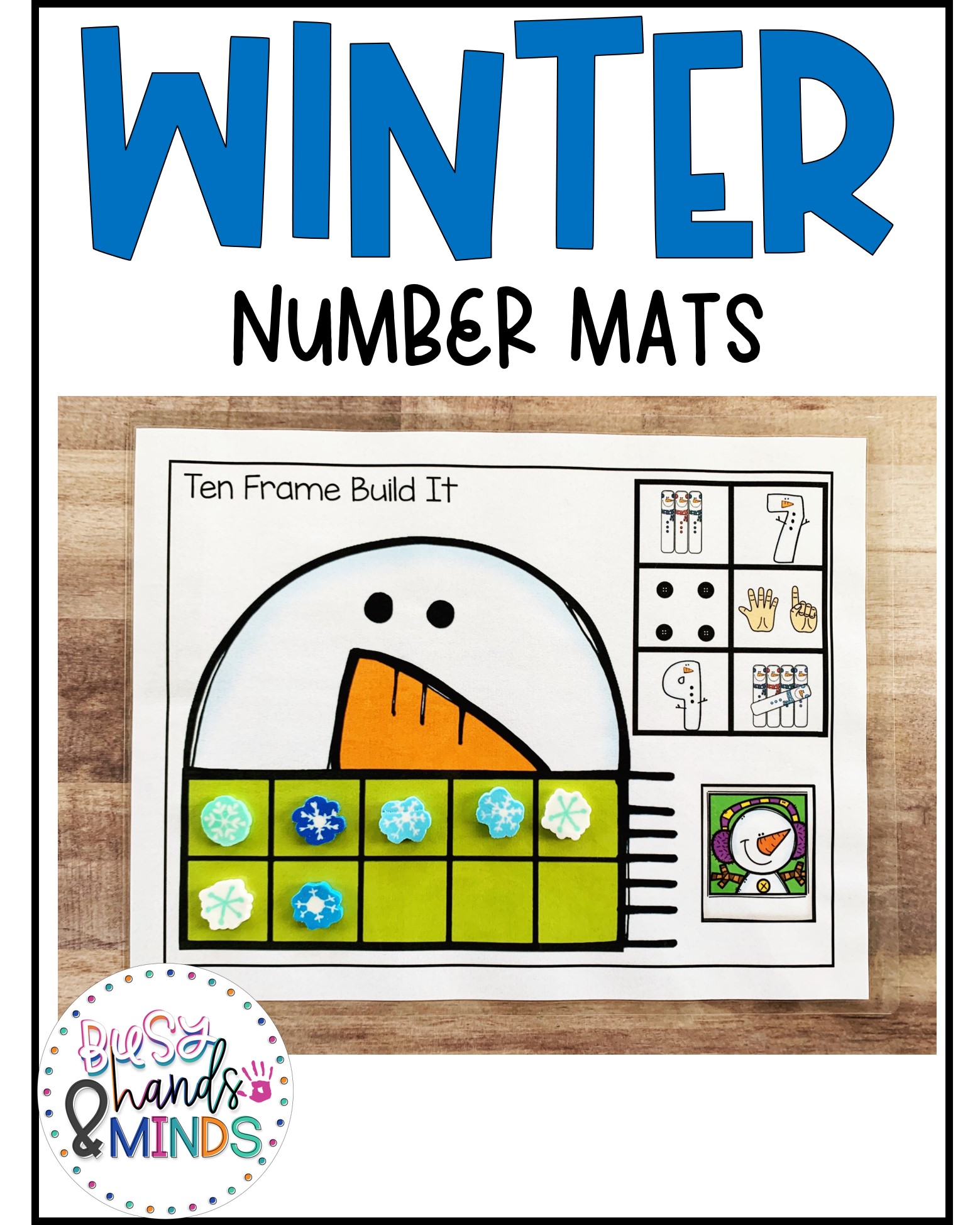 Winter Number Mats for Preschool | Busy Hands and Minds