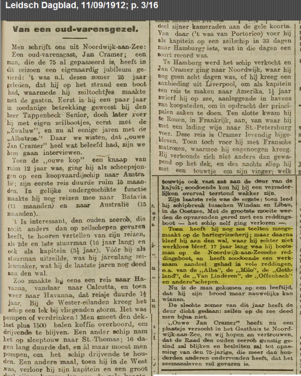 noordwijkse strand dingen: Ouwe Jan Cramer