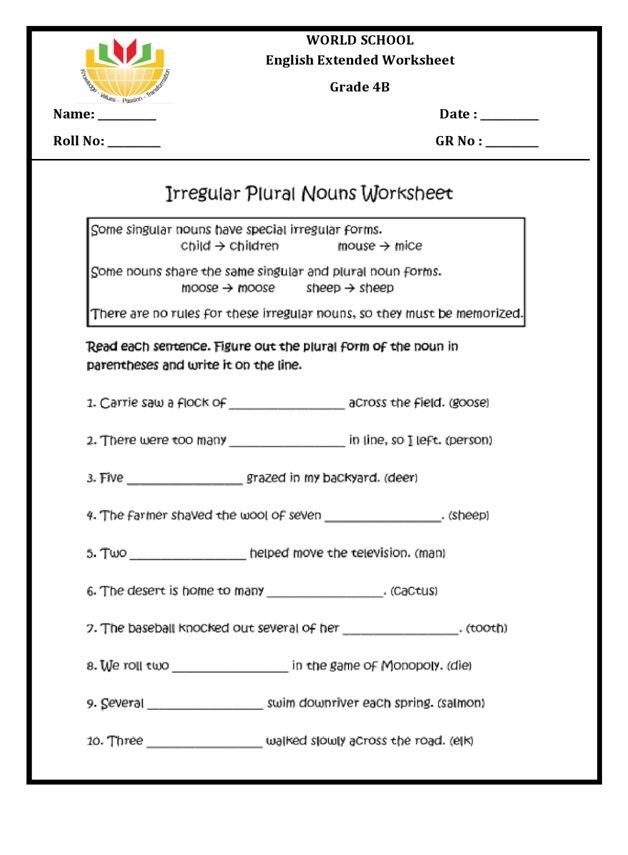 Birla World School Oman: Homework for Grade 4 as on 15/11/2018