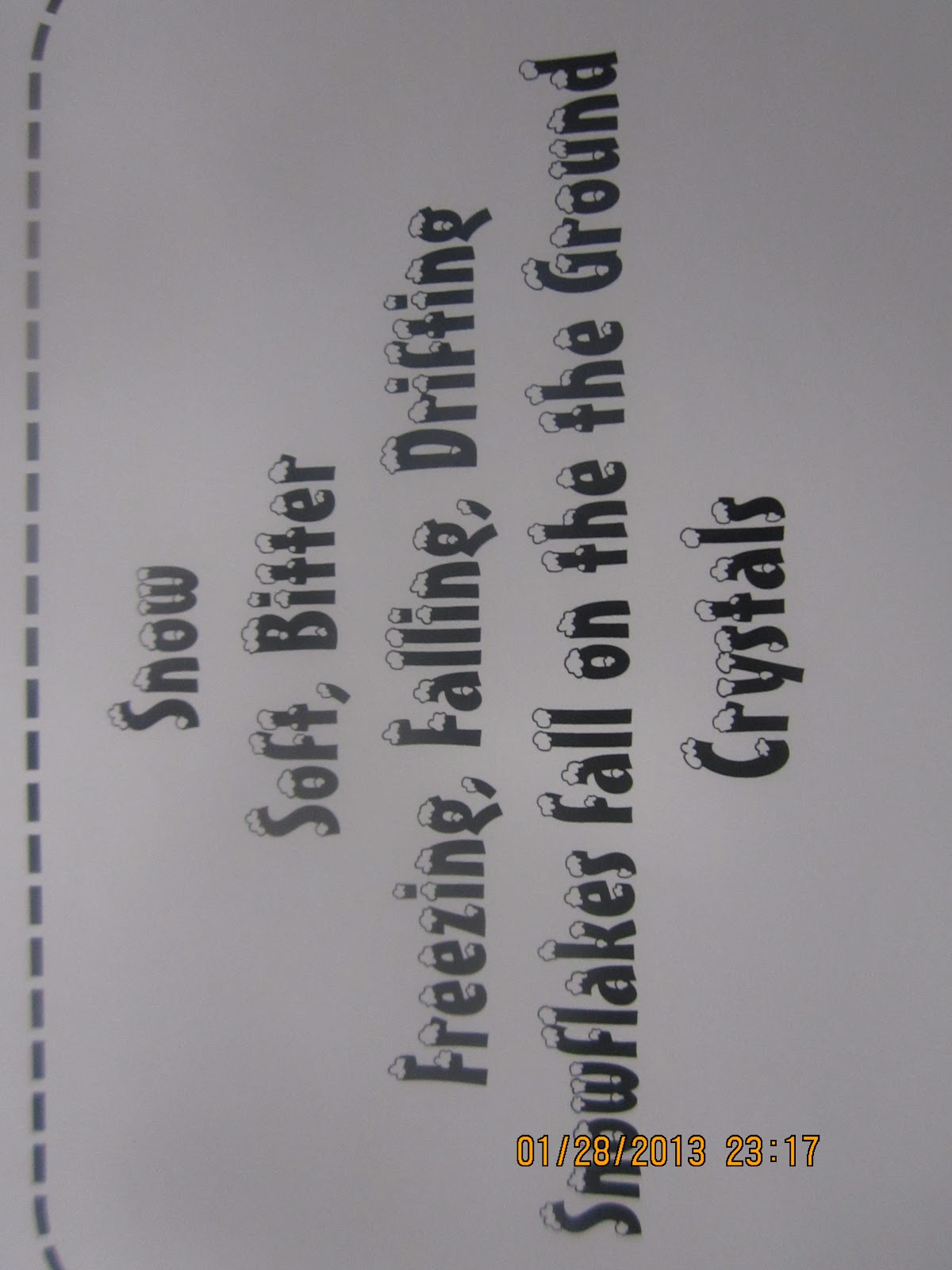 In That Room...: Snowetry - Writing Cinquain Poems!