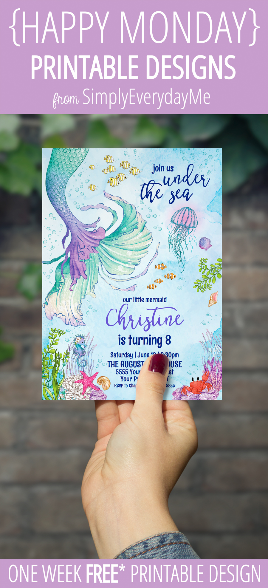SimplyEverydayMe: {HAPPY MONDAY}... Mermaid Invitation