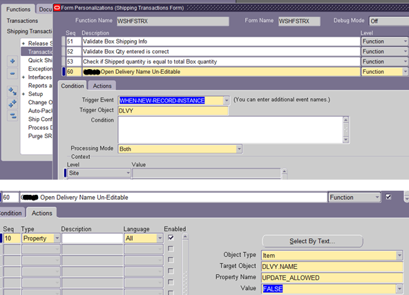 Read Only Column on Form with Form Personalization