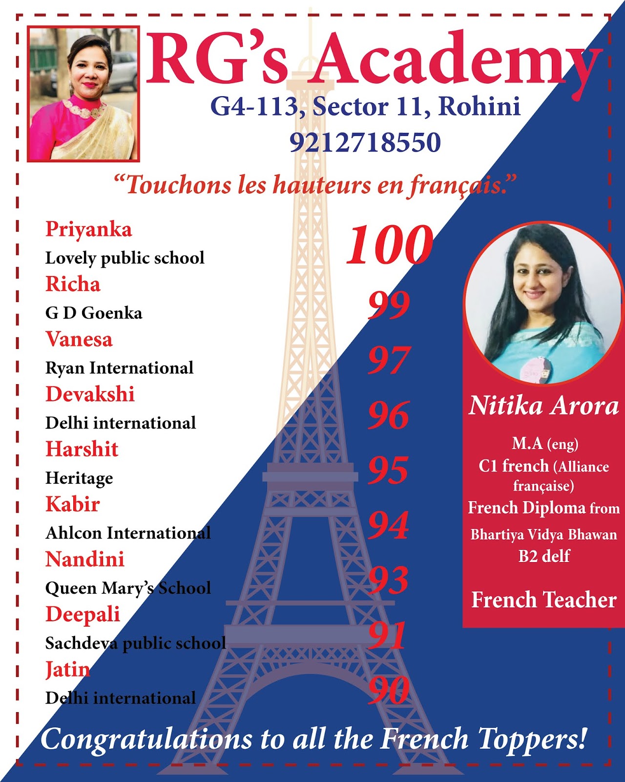 Poster Designed for RG's Academy