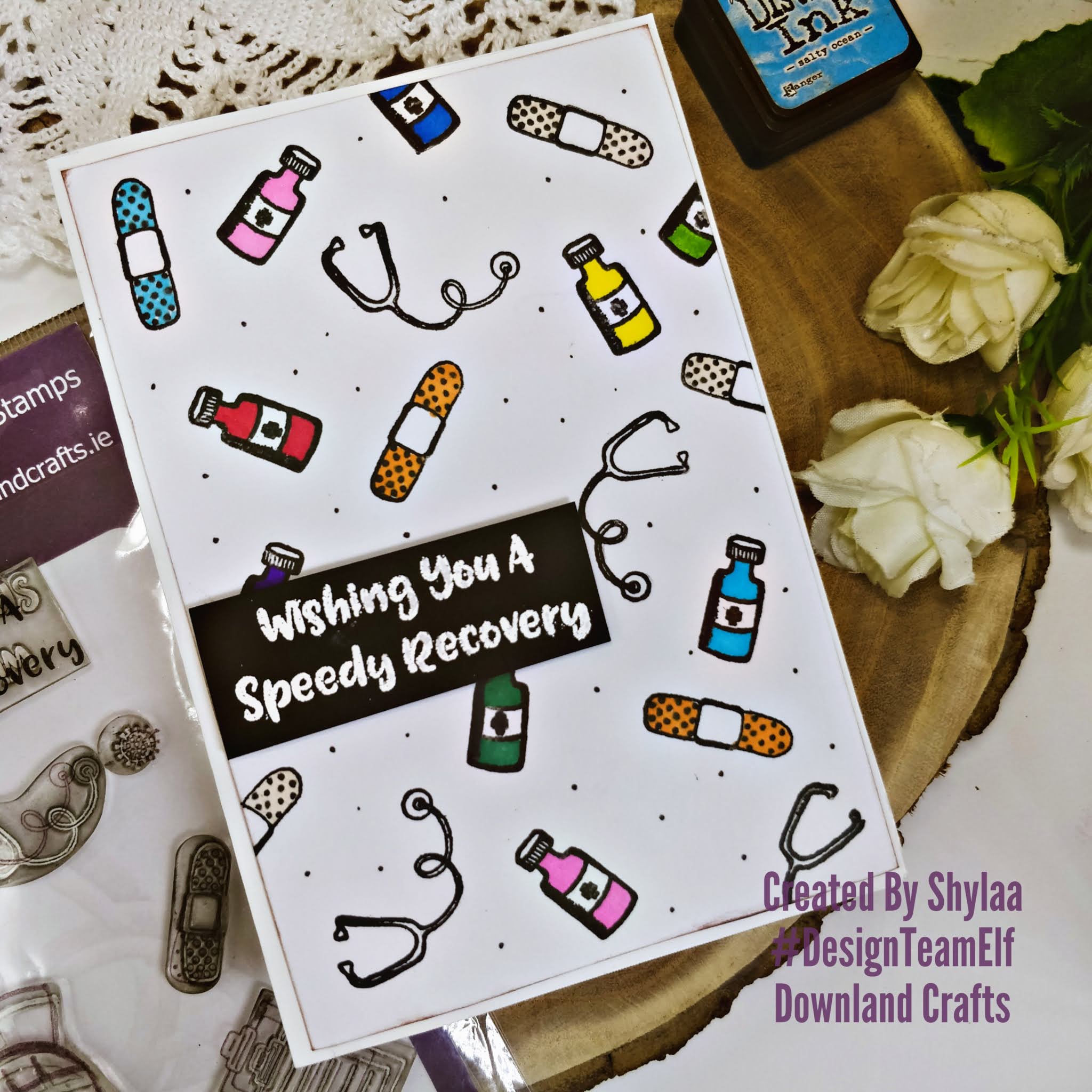 Adhiraacreations: Downland crafts speedy recovery stamp