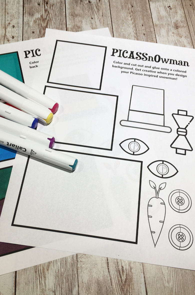 Picasso Snowman Craft - Messy Little Monster