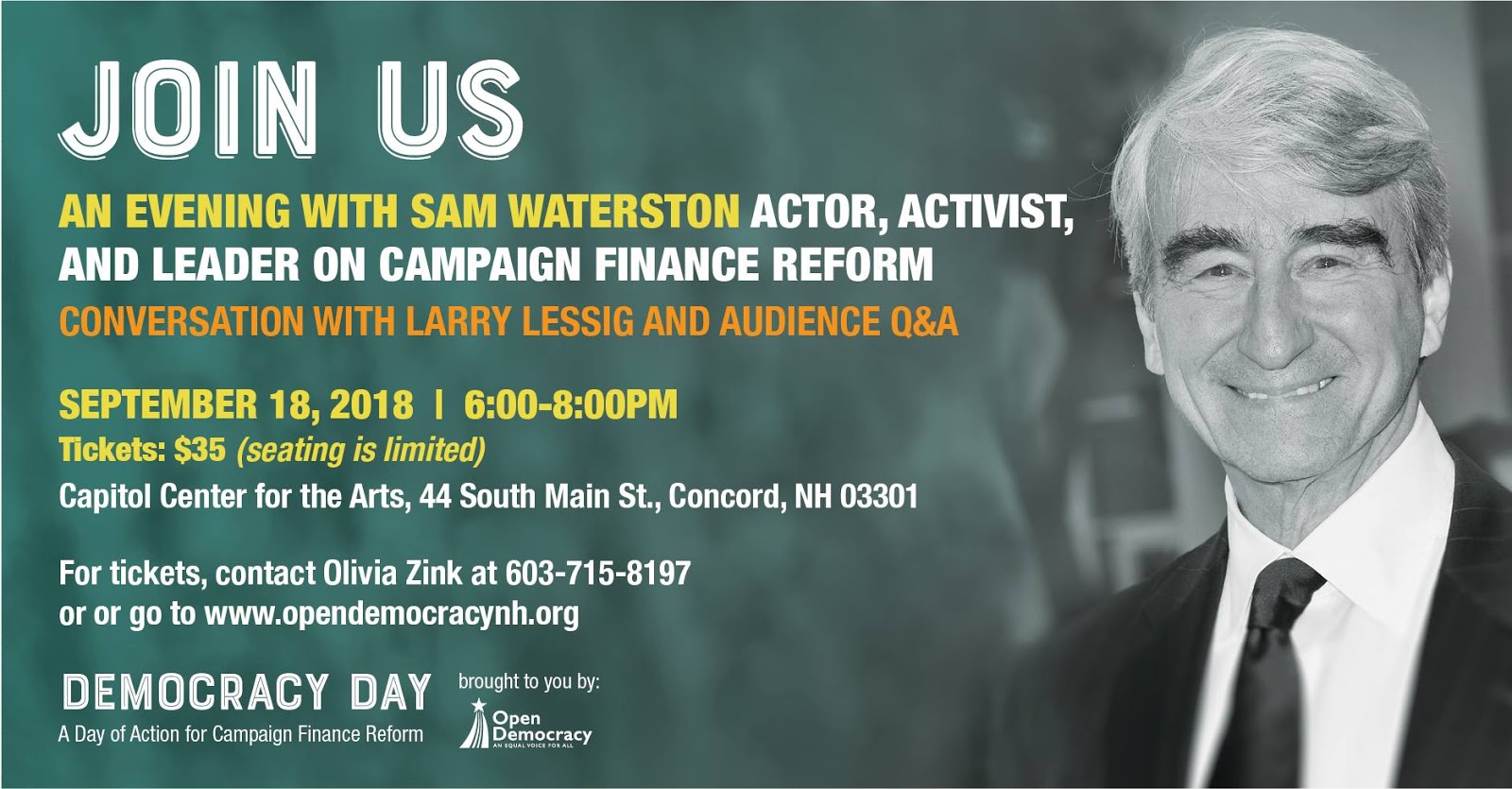 Campaign Finance Reform-An Evening With Sam Waterston Sept 18th ...