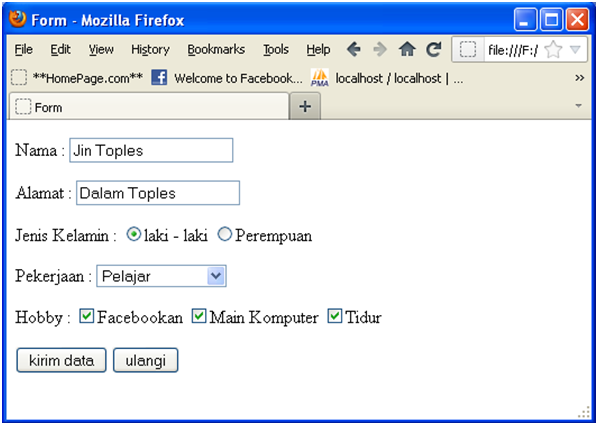 Membuat Form Pada HTML | Jin Toples Programming