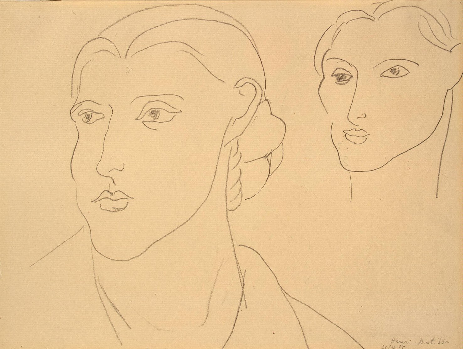 Two Studies of a Woman's Head - Henri Matisse | Endless Paintings