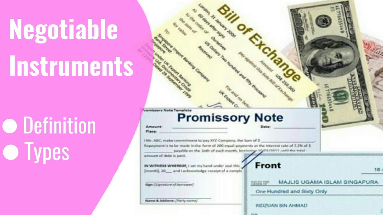 Definition and types of Negotiable instrument LLB Notes
