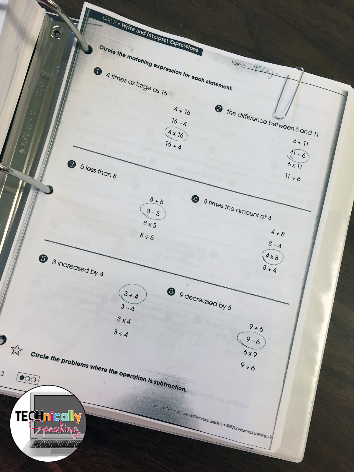 How I Organize My Math Curriculum Binders | Technically Speaking with Amy