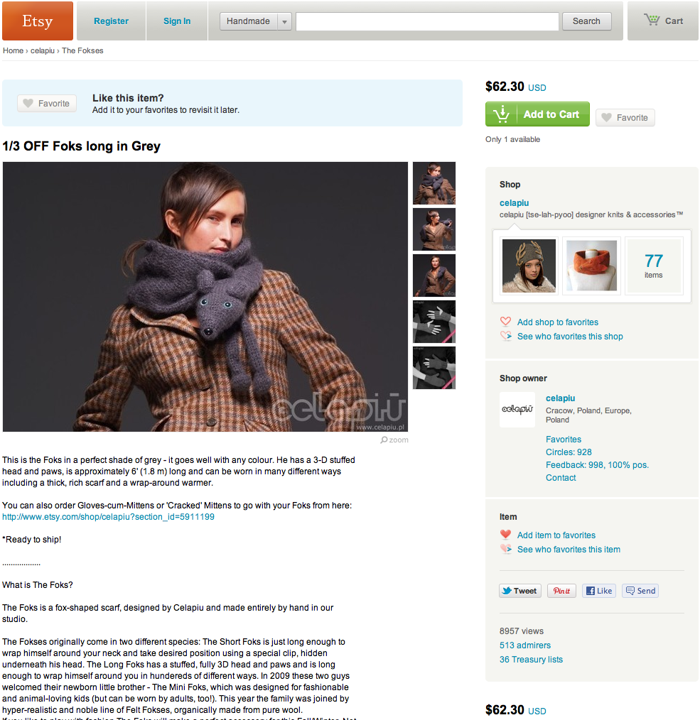 EEK SPEEKS: Fox Scarf