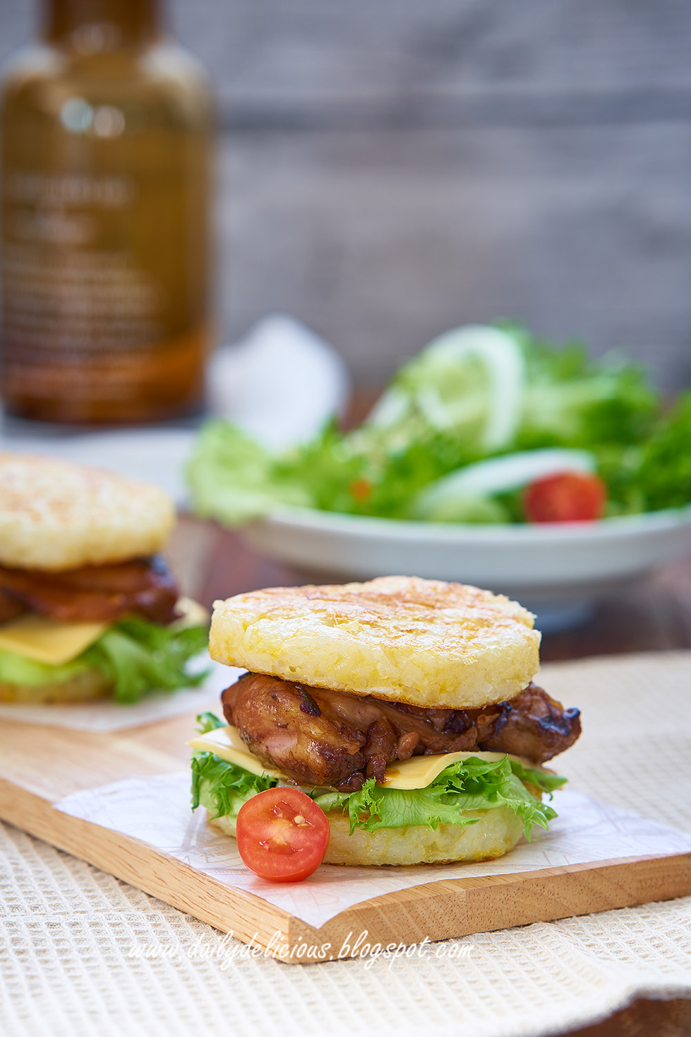 dailydelicious thai: เบอร์เกอร์ข้าวจี่ไก่เทอริยากิ, Chicken Teriyaki ...