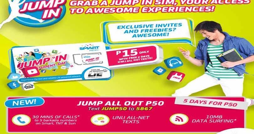 Smart Baon Load Jump50 - 5 Days Free FB and Unli Text to All Networks