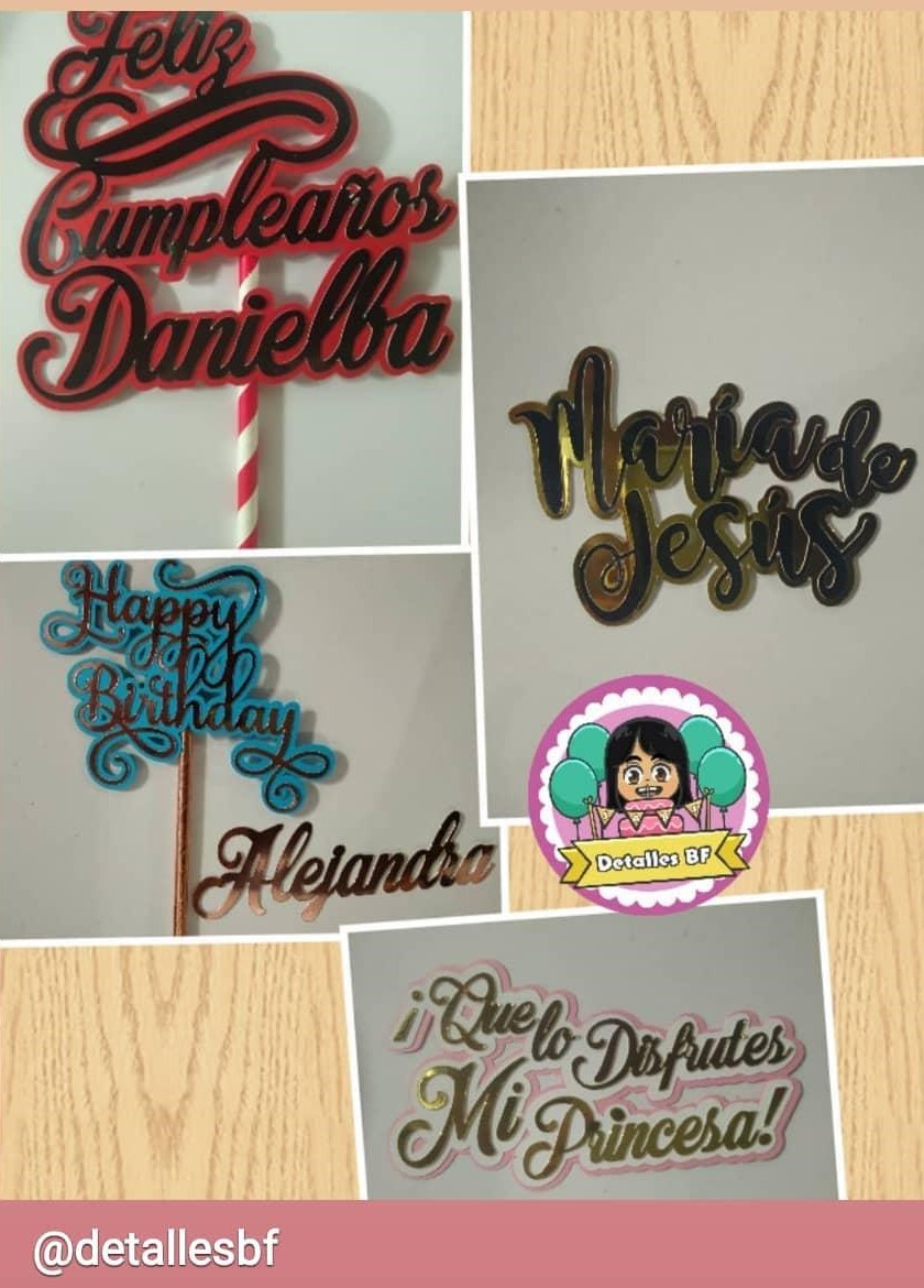 Topper Doble Capa con Metalizado - Mis Toppers Tus Toppers