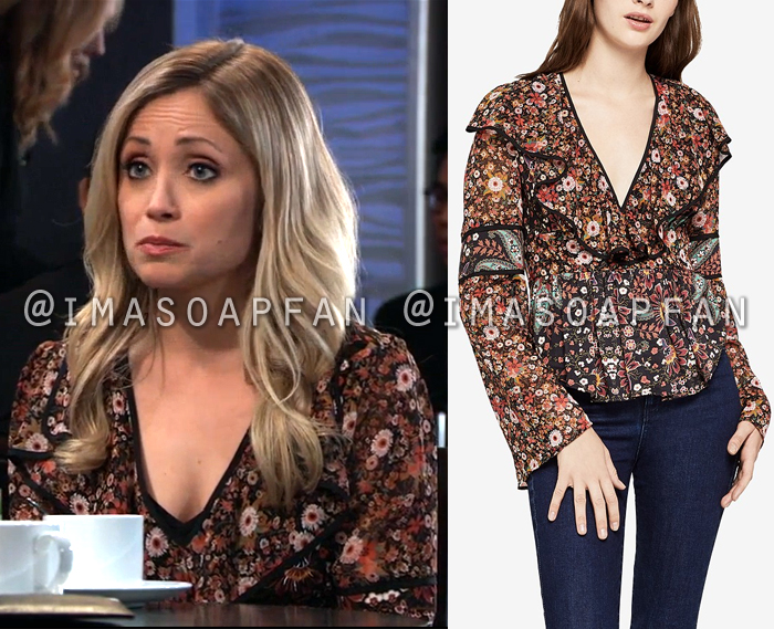 Lulu Spencer Falconeri's Multicolored Floral Print Peplum Blouse ...