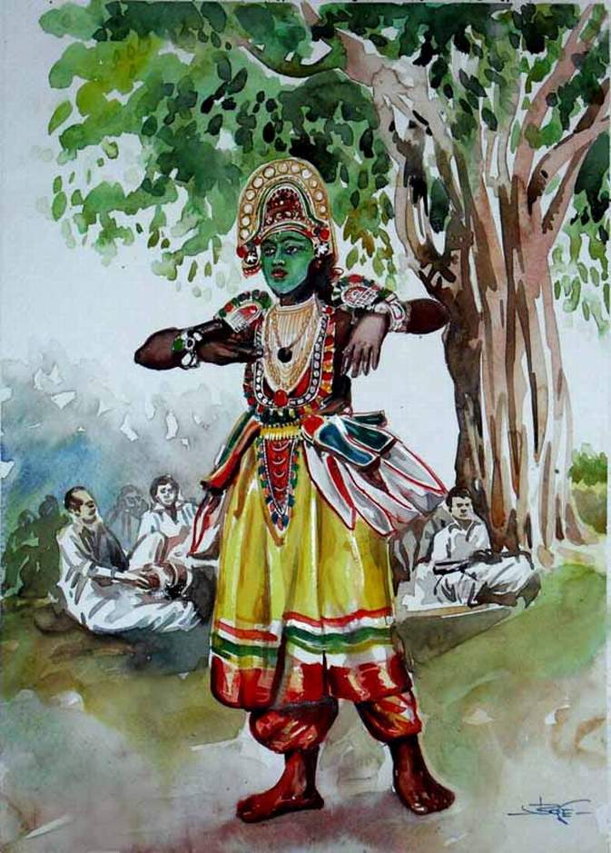 PARADISE OF PAINTING: DPSC Bose- Ottanthullal (a dance of kerala)