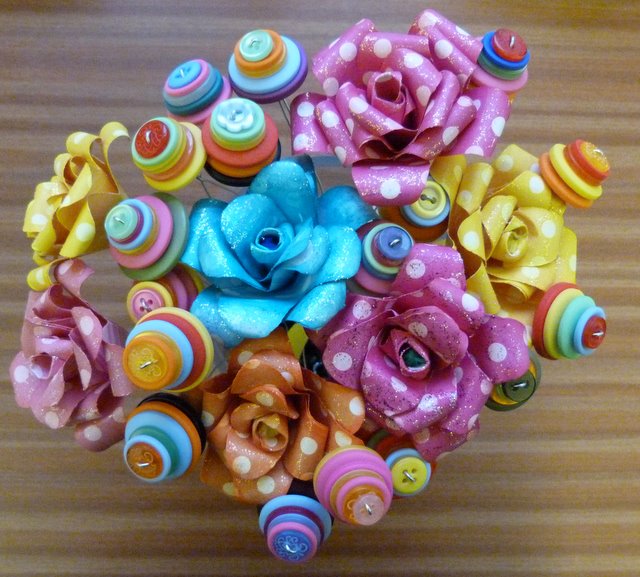 Creative Hobby Supplies: Button & Paper Flower Bouquet