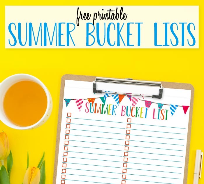 Summer Bucket List Template | i should be mopping the floor