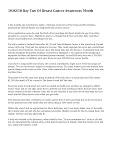 essay examples: Breast Cancer Essay