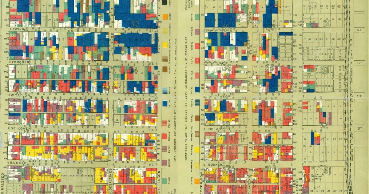 olsenhistory: Jane Addams Maps of the area around Hull House Chicago