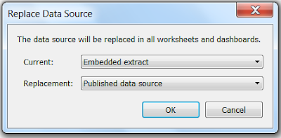 Using embedded extracts to edit published data sources on Tableau Server