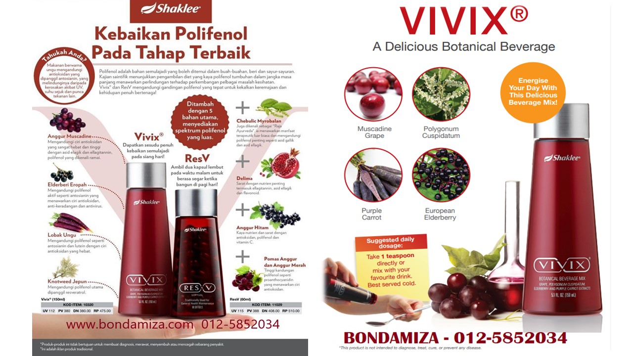PANDUAN TERBAIK PENGAMBILAN VIVIX & RESV SHAKLEE - Bonda Miza, Pengedar ...