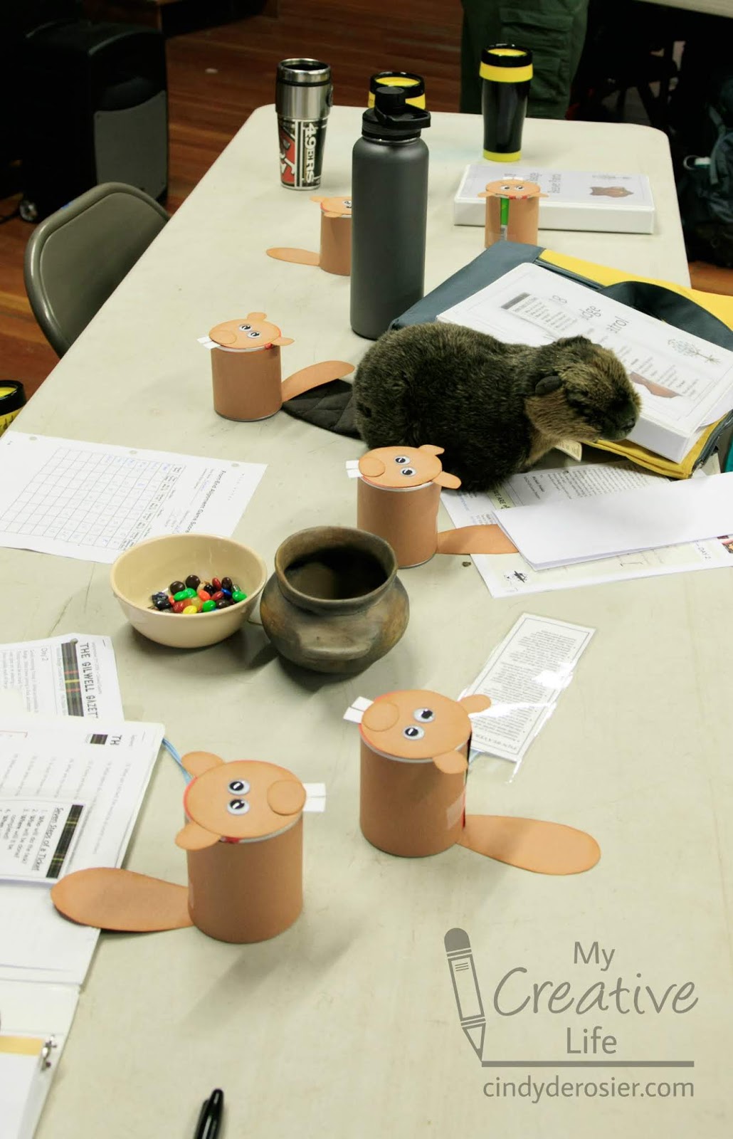 Cindy deRosier: My Creative Life: Pringles Can Beaver Craft