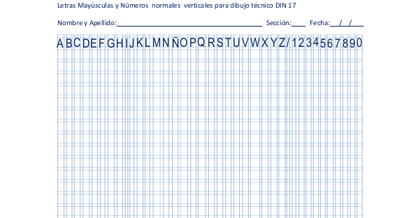Dibujo Unexpo: Plantilla de Práctica Letras DIN 17