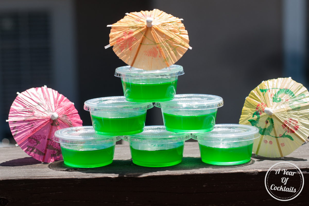 Blue Hawaiian Jello Shots - A Year of Cocktails