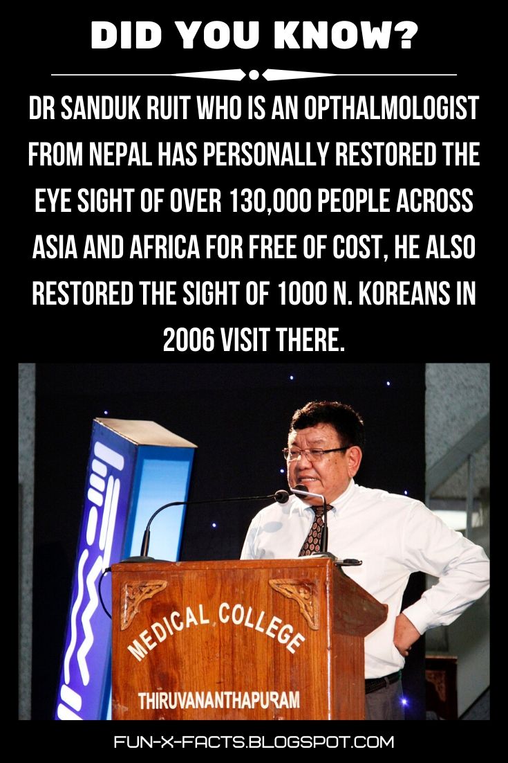 Dr Sanduk Ruit who is an opthalmologist from Nepal has personally ...
